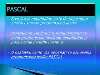 Programski jezik Pascal | PPTX