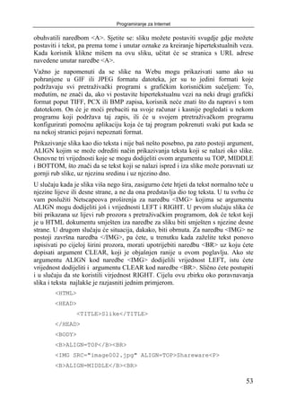 Programiranje Za Internet - S.Mujačić , S.Lemeš | PDF