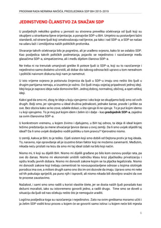 Program - Jedinstveni, za jak SDP | PDF