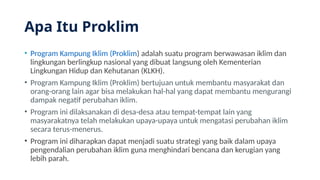 Program Kampung Iklim (Proklim) Lingkunganpptx | PPTX