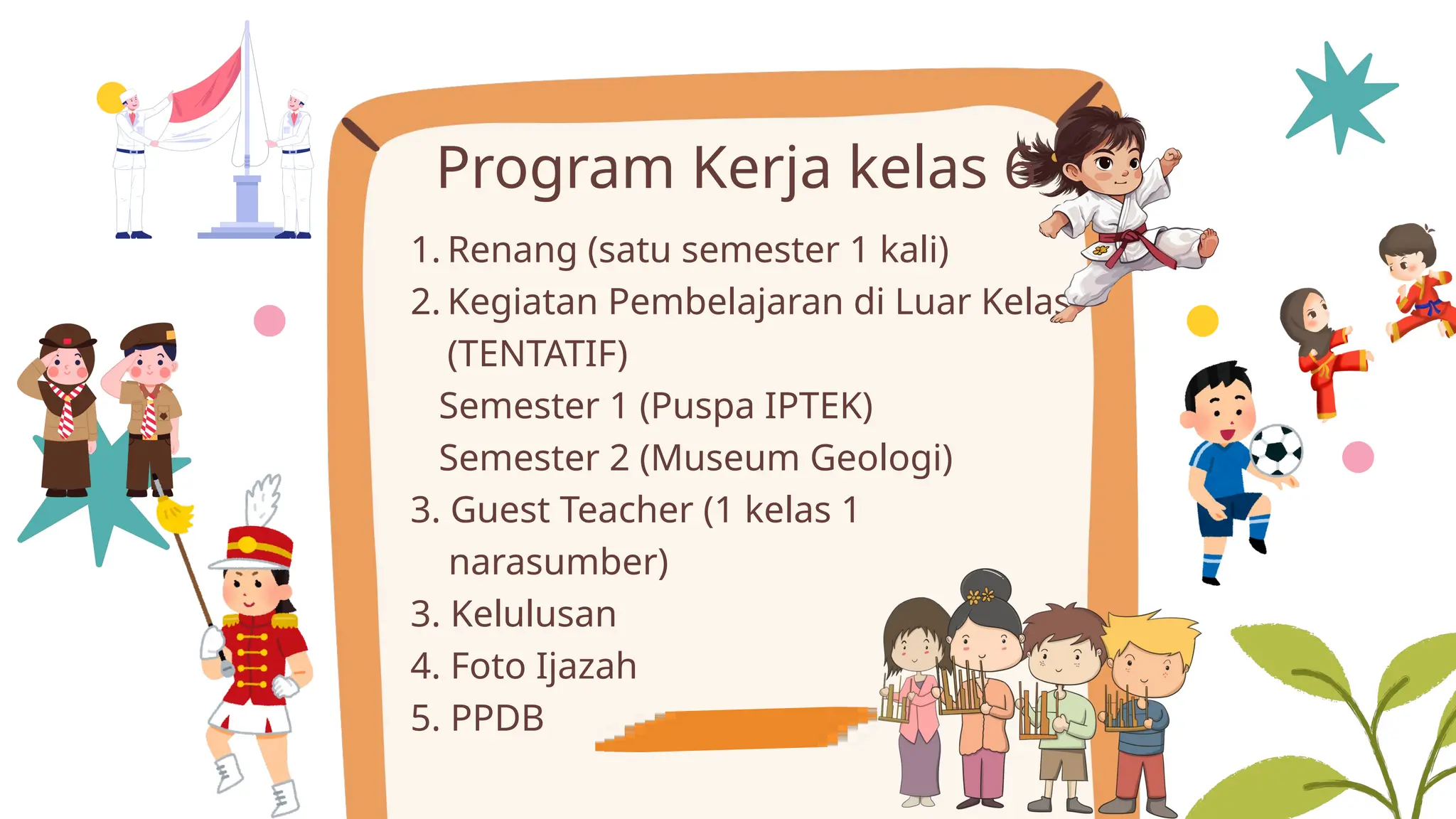 contoh program kegiatan kelas 6 untuk satu tahun | PPTX