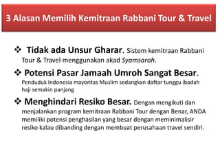 Program kemitraan rabbanitour | PDF