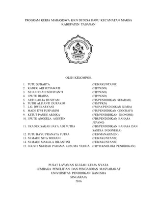 Program kerja desa baru 2016 fikss | PDF