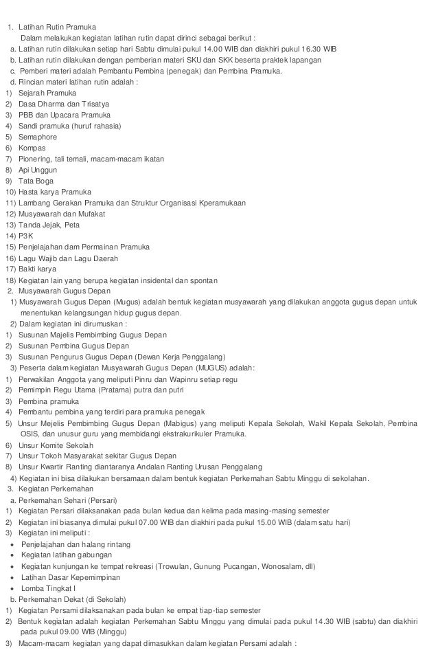 Program Latihan Harian Kegiatan Pramuka Penggalang - legsprimary