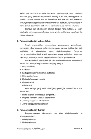Program kerja kepala lab ipa smp | PDF