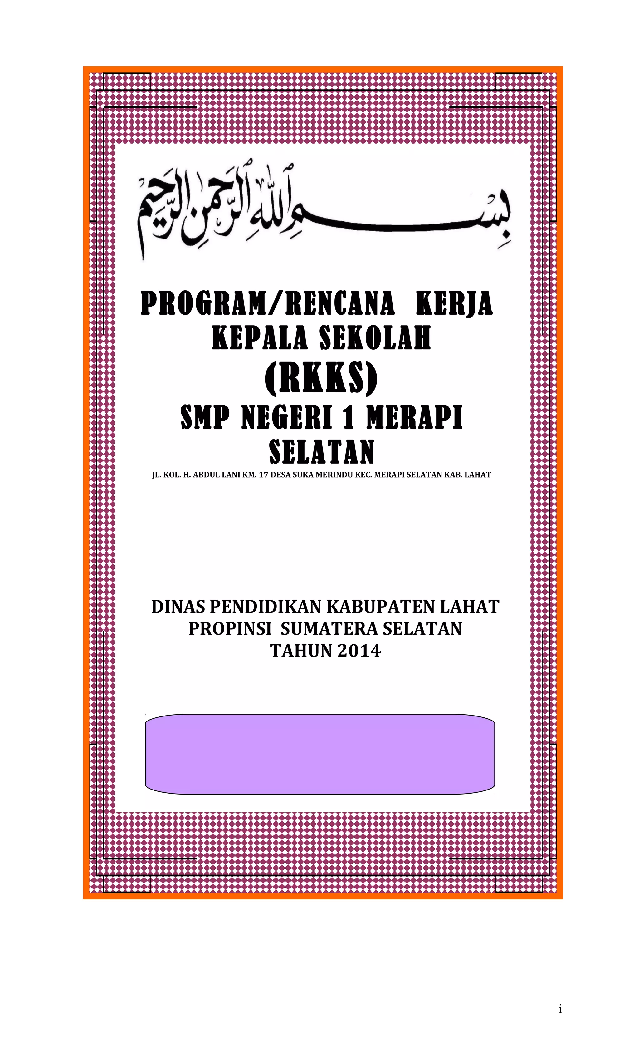 Program Kerja Kepala Sekolah | DOC