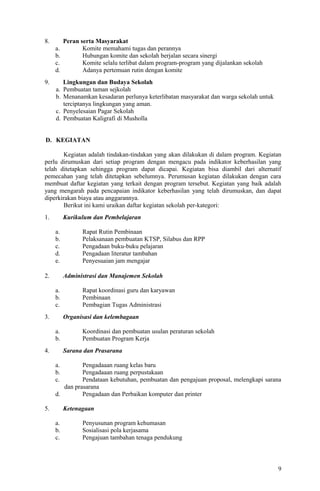 Program Kerja Kepala Sekolah | DOC