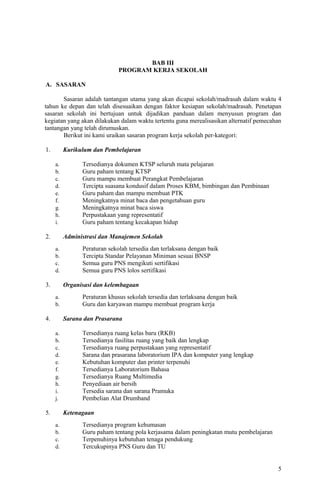 Program Kerja Kepala Sekolah | DOC