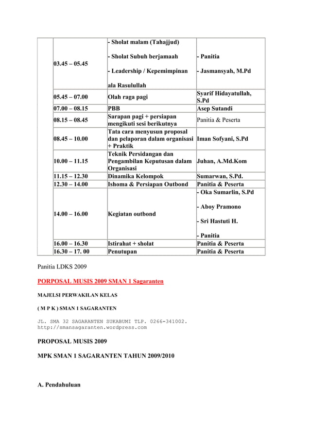Program kerja kesiswaan | DOCX