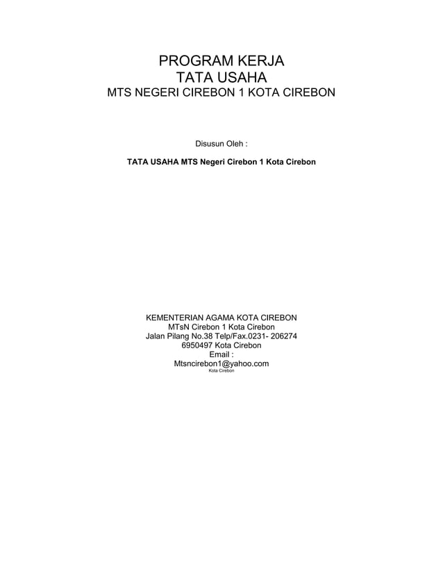 Program kerja ktu mtsn 1 | DOCX