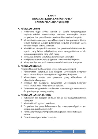 Program Kerja Laboratorium Komputer SMANCI | PDF