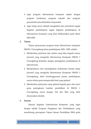 Program Kerja Laboratorium Komputer SMANCI | PDF