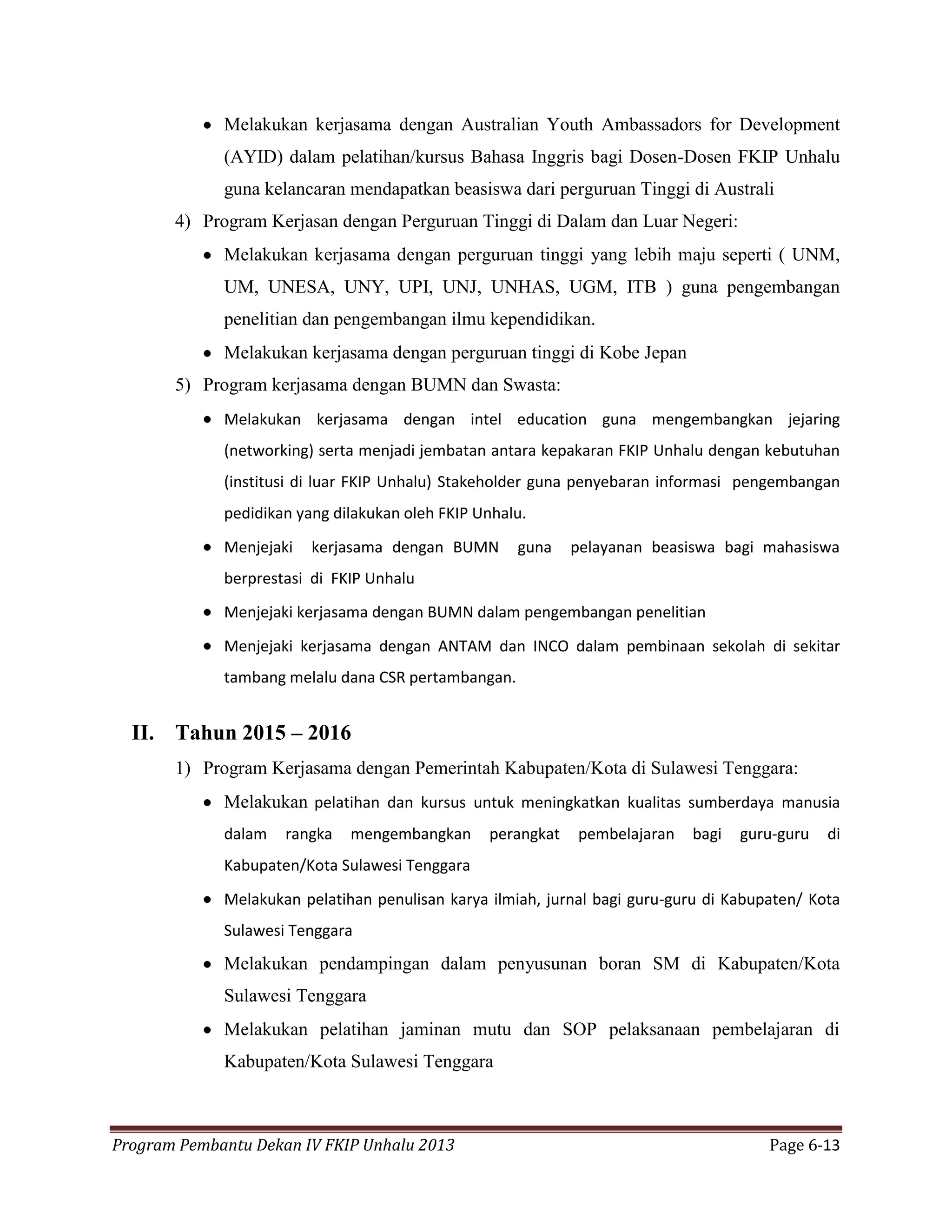 Program kerja pd iv | DOCX