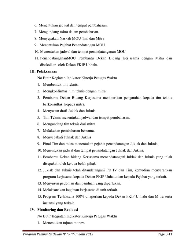 Program kerja pd iv | DOCX