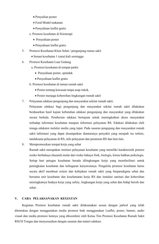 PROGRAM KERJA pkrs promosi kesehatan rumah sakit | PDF