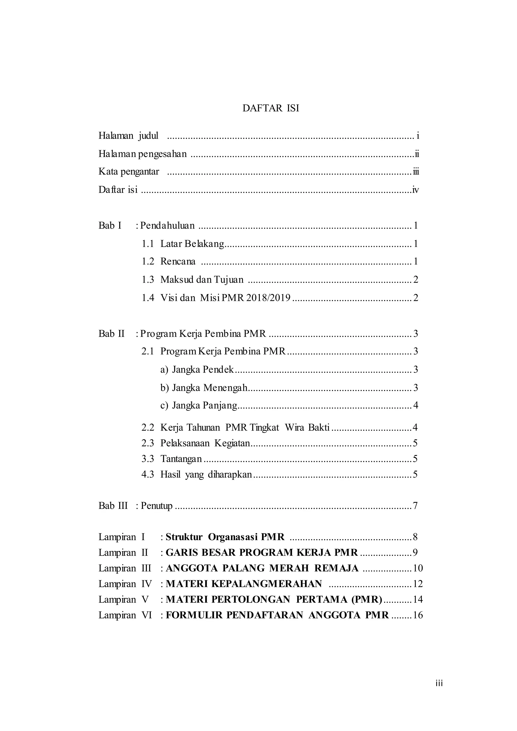 Program kerja pmr | DOCX