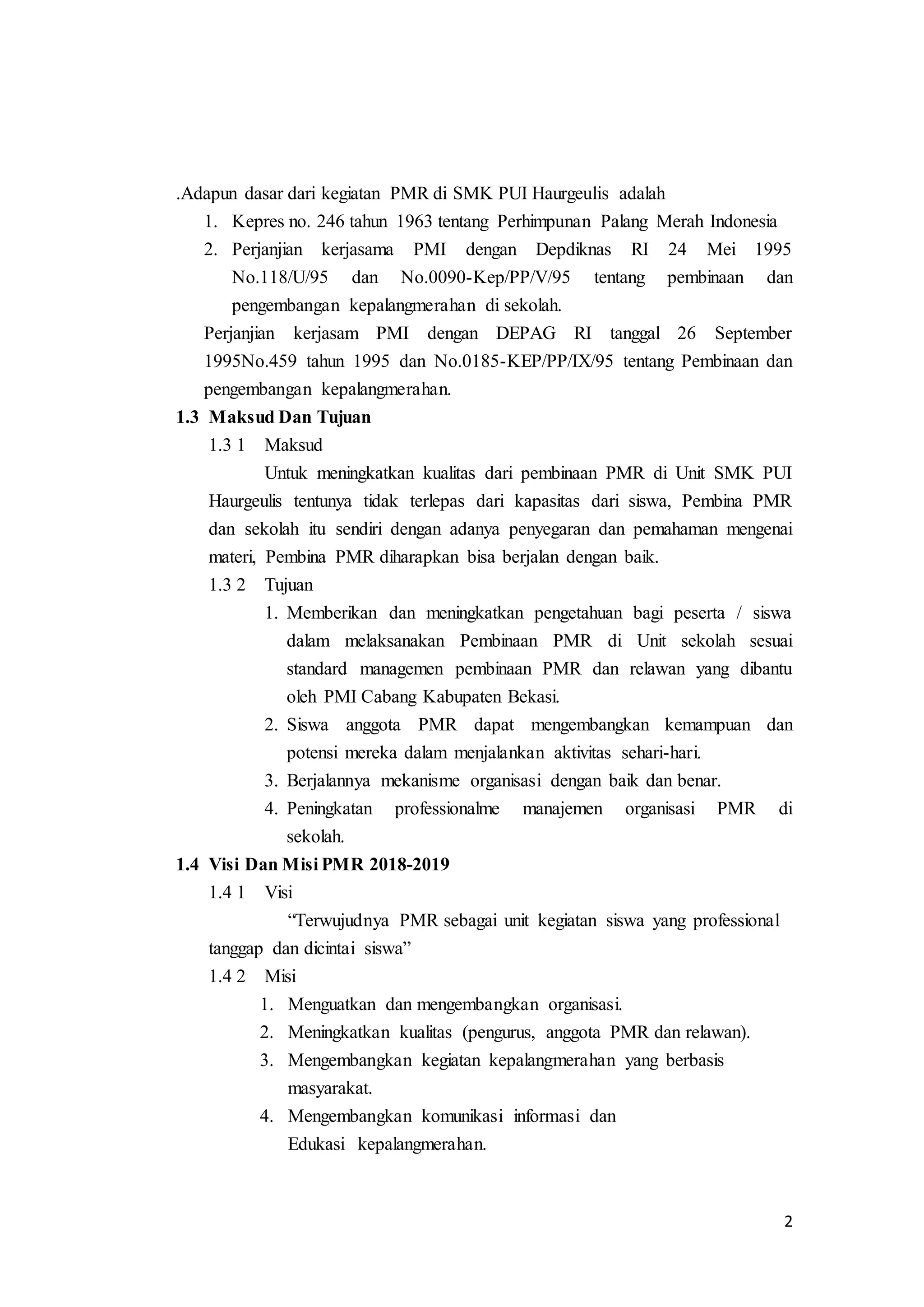 Program kerja pmr | DOCX