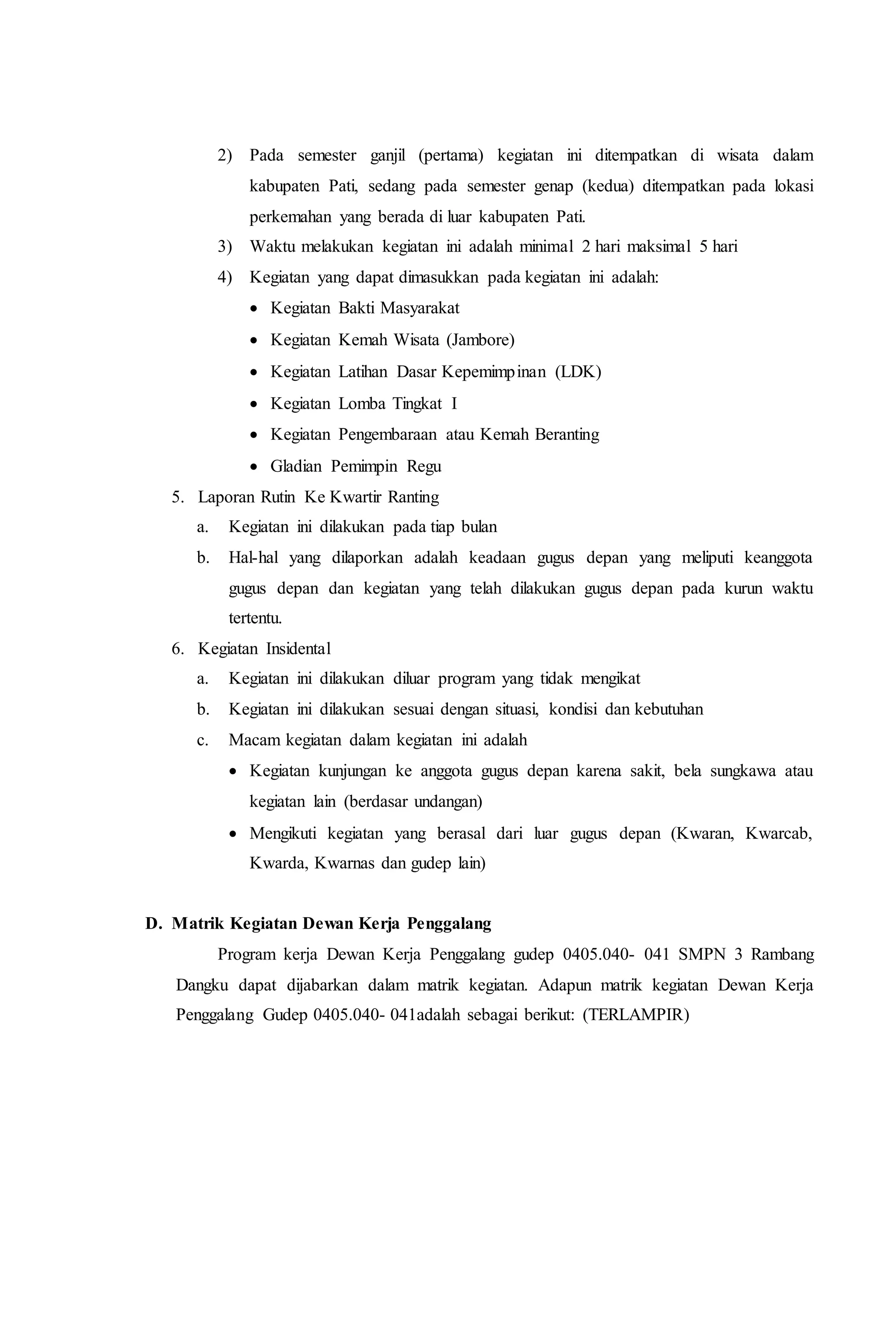 Program kerja pramuka | DOCX