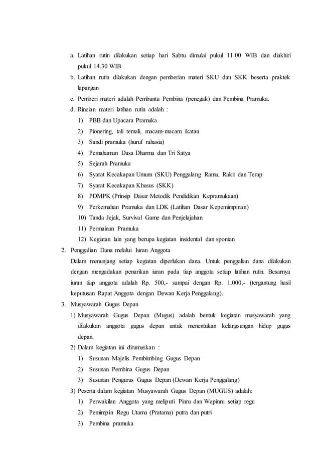 Program kerja pramuka | DOCX