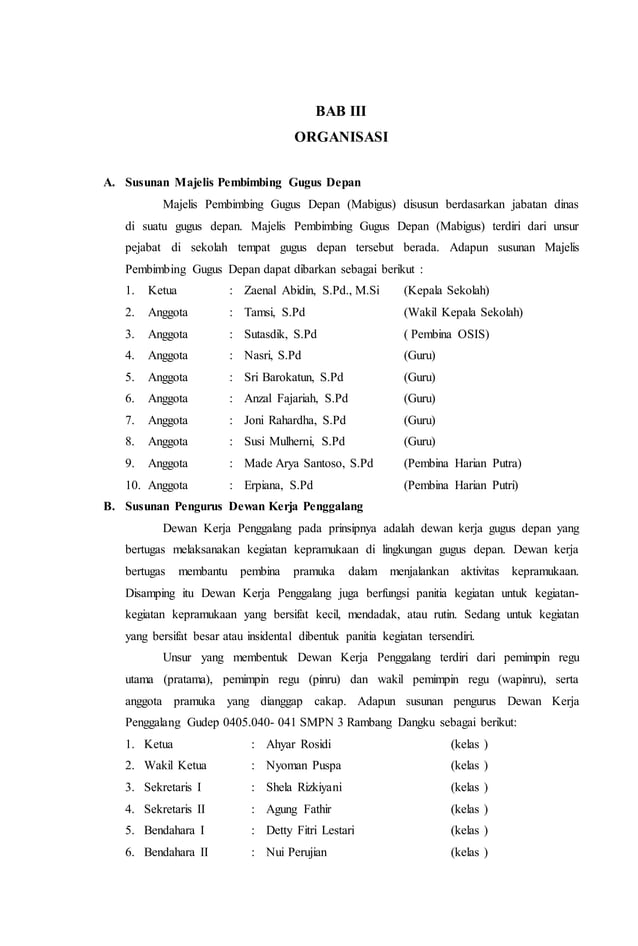 Program kerja pramuka | DOCX