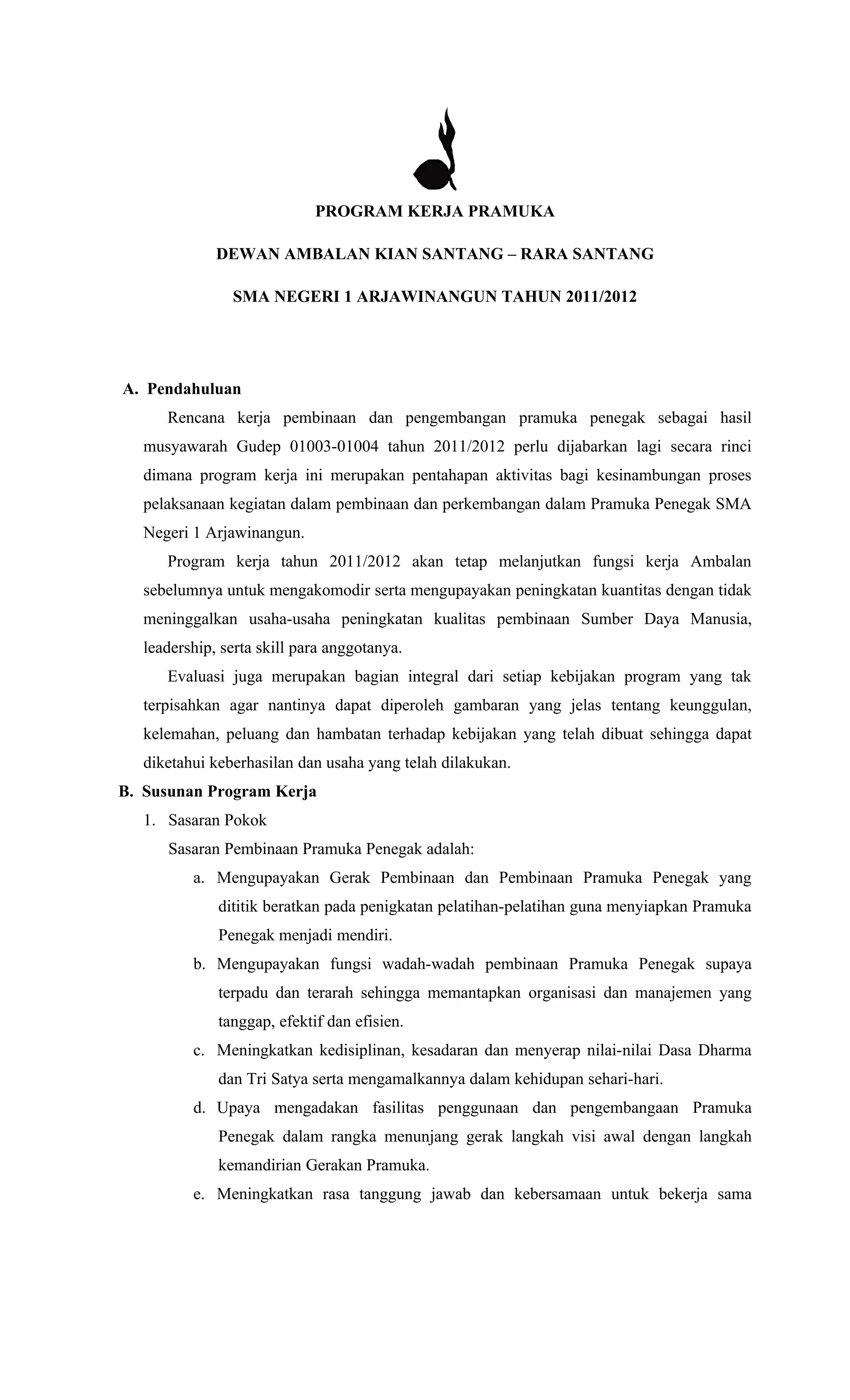 Program kerja pramuka 1112 | RTF