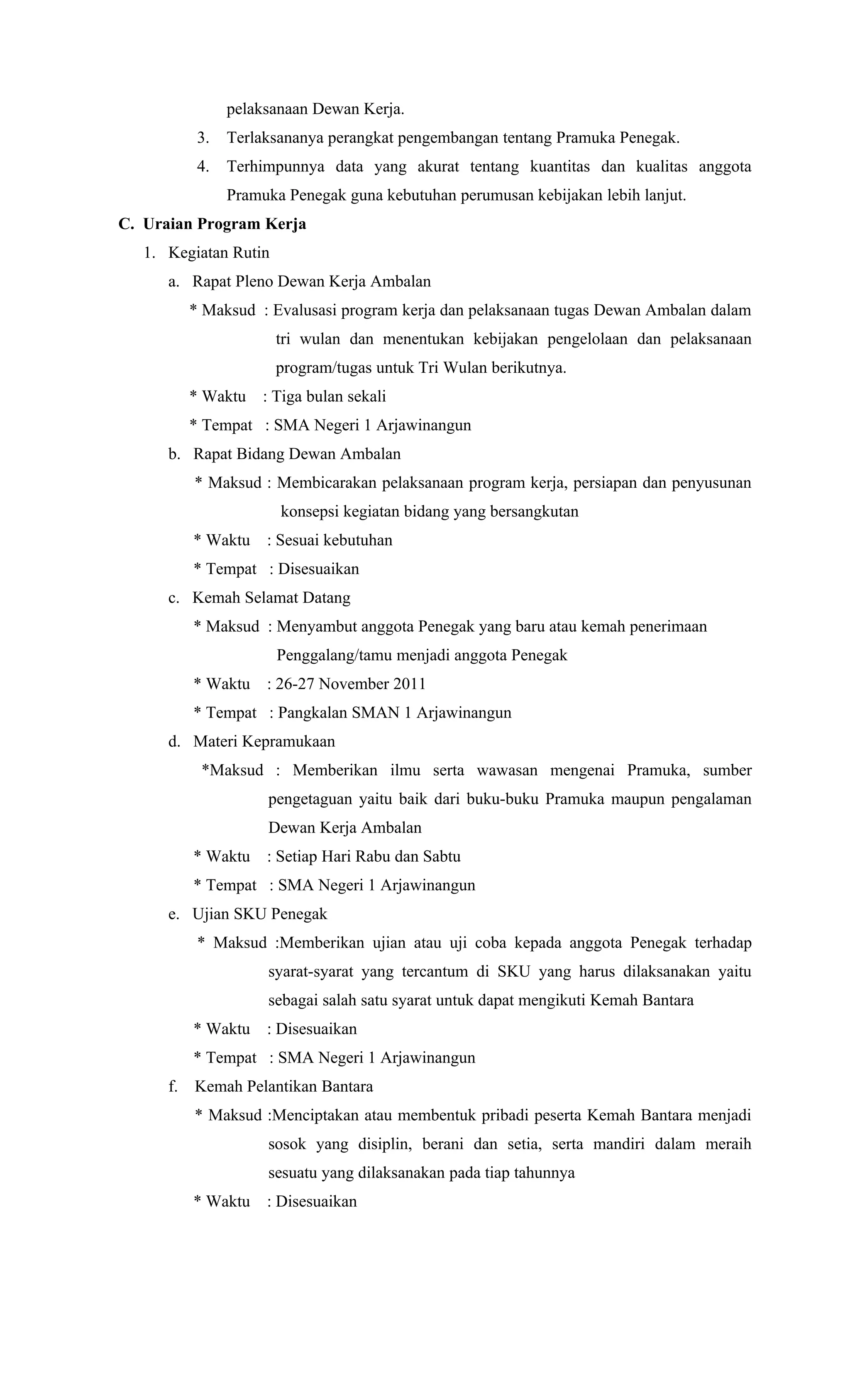 Program kerja pramuka 1112 | RTF