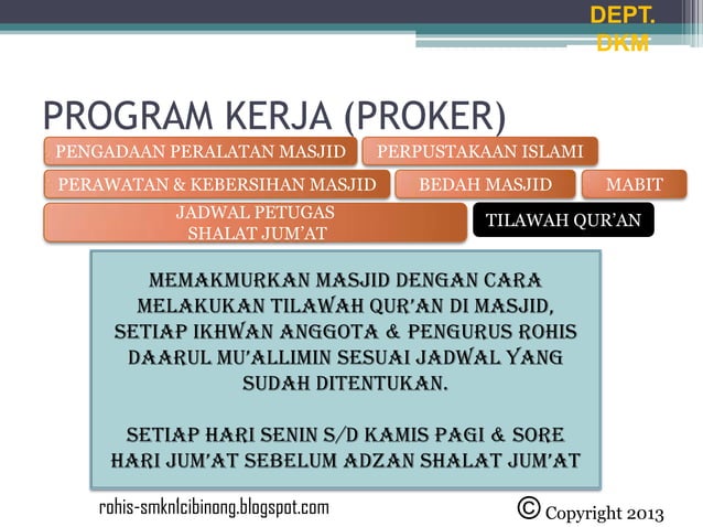 Program kerja (proker) dkm 2013 | PPT