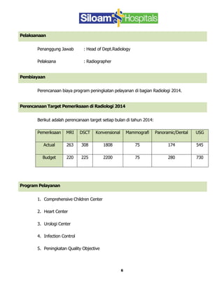 Program kerja radiologi 2014 | PDF