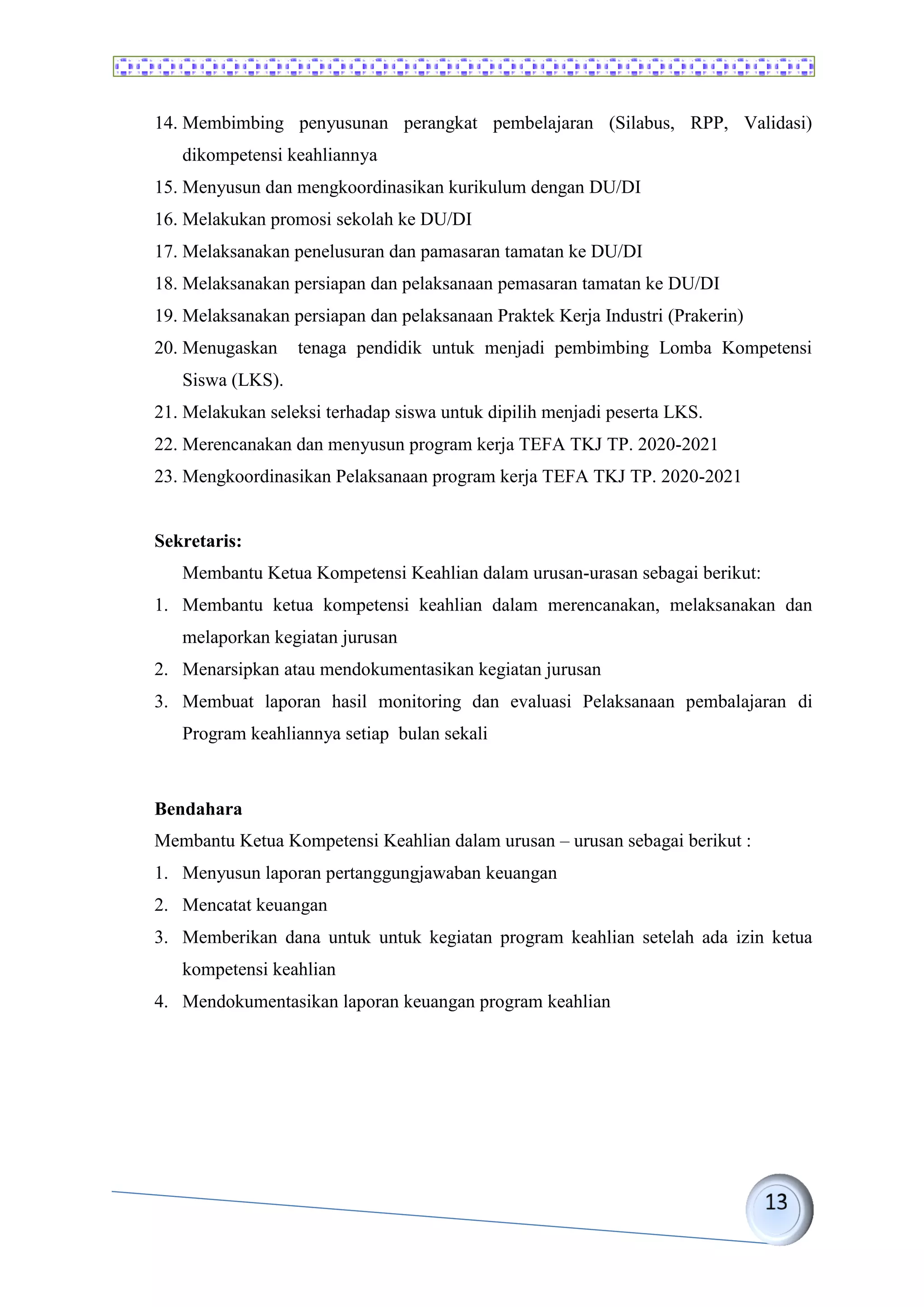 Program kerja tkj_2020-2021 | PDF
