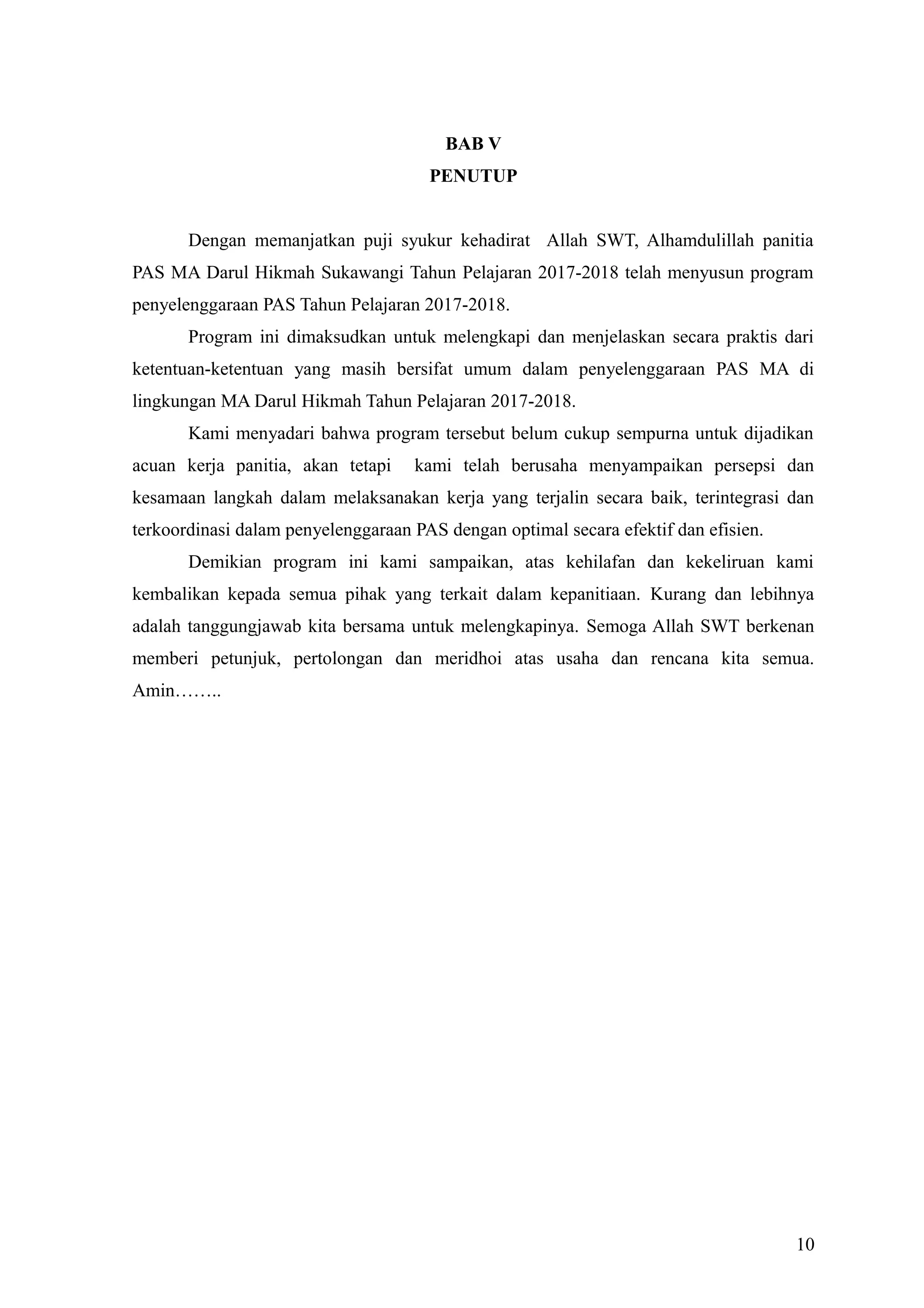 Program kerja uas 2015 2016 | RTF