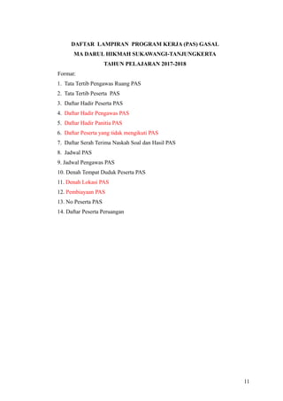 Program kerja uas 2015 2016 | RTF