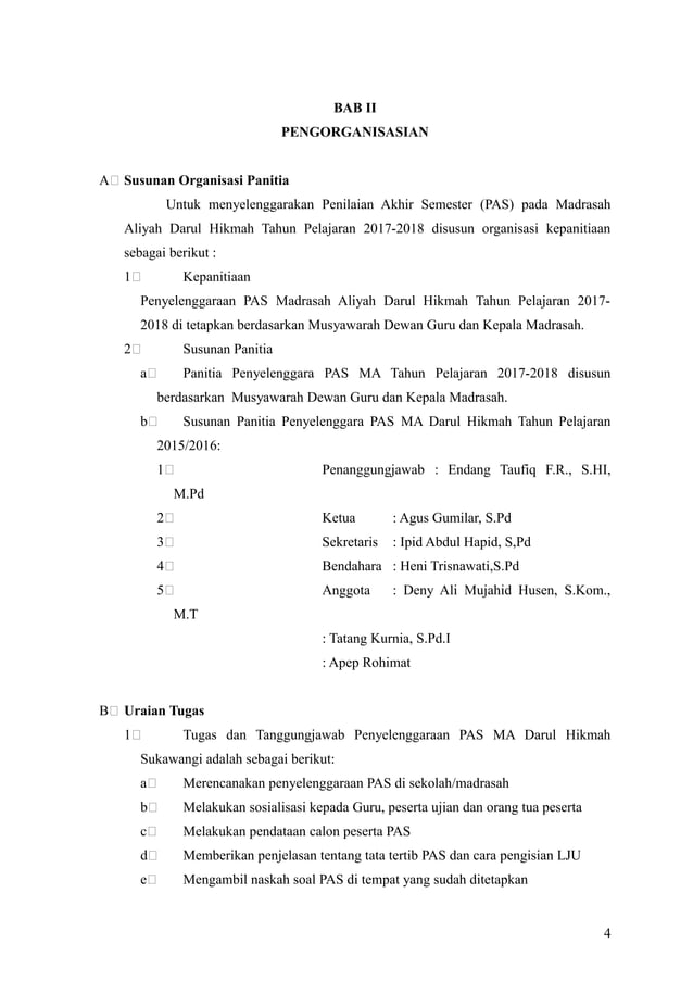 Program kerja uas 2015 2016 | RTF