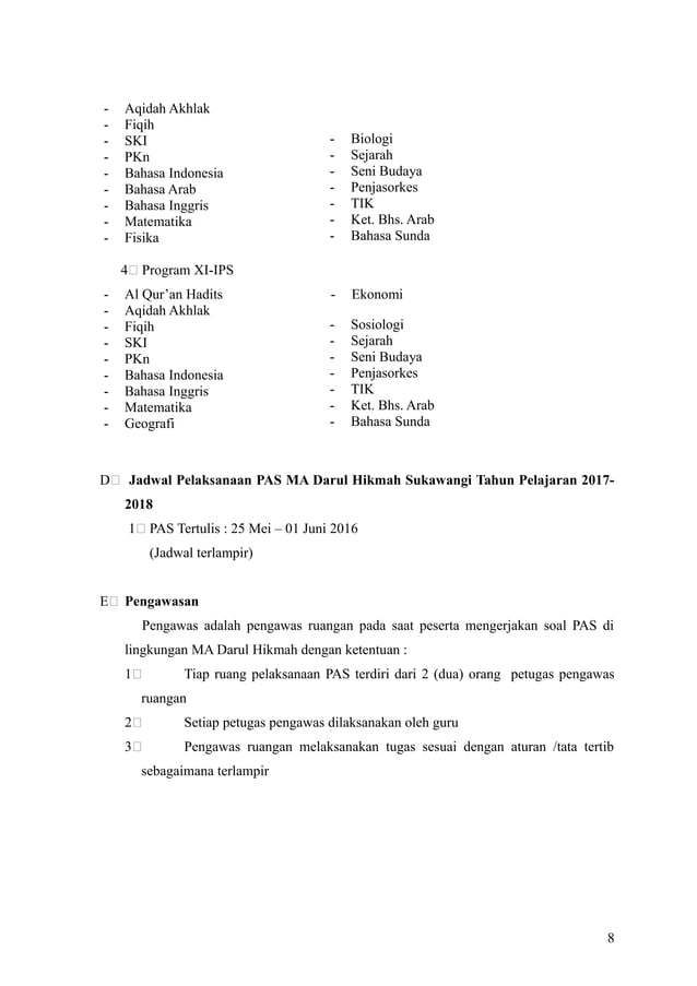 Program kerja uas 2015 2016 | RTF