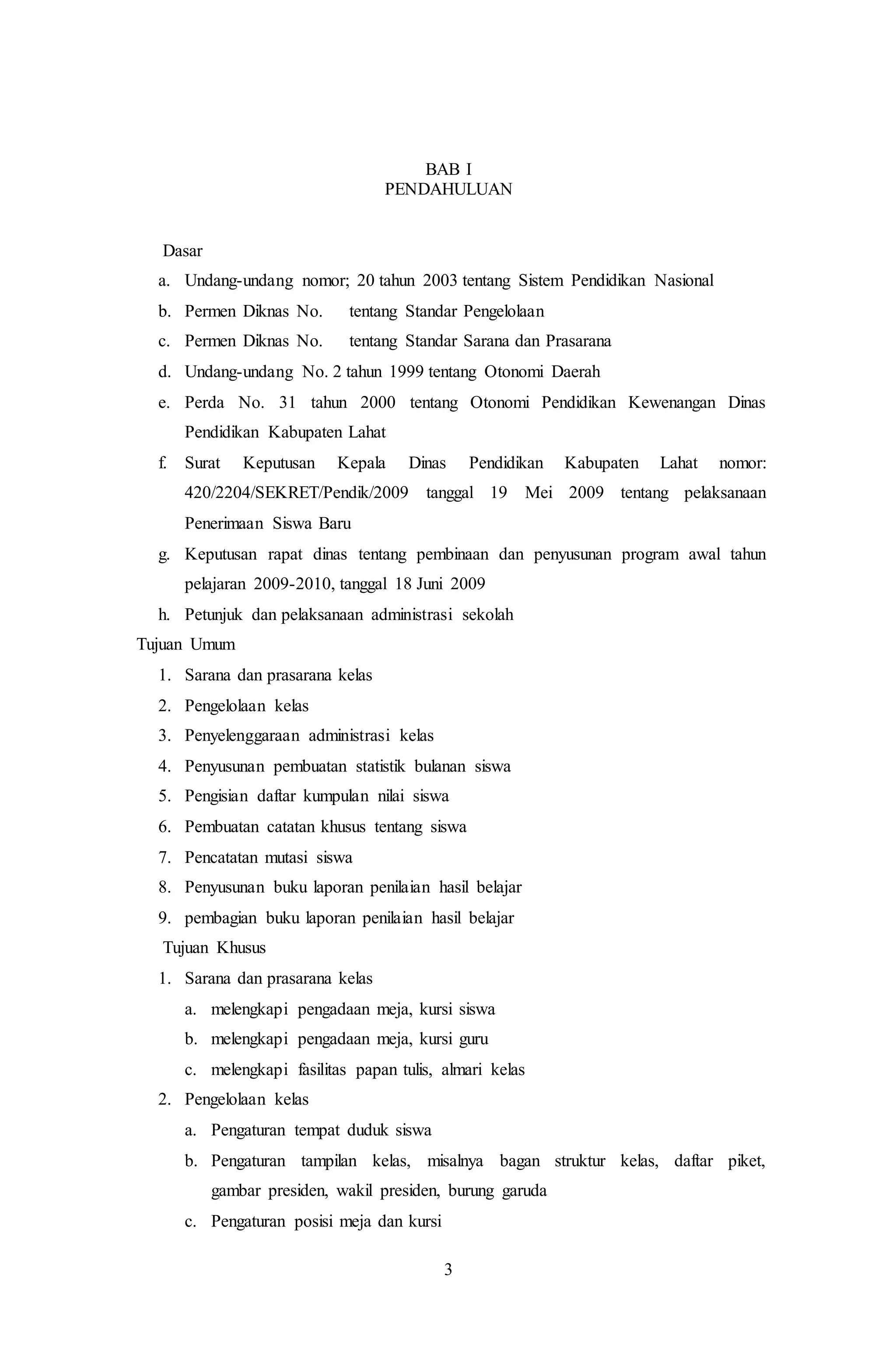 Program kerja wali kelas | DOCX