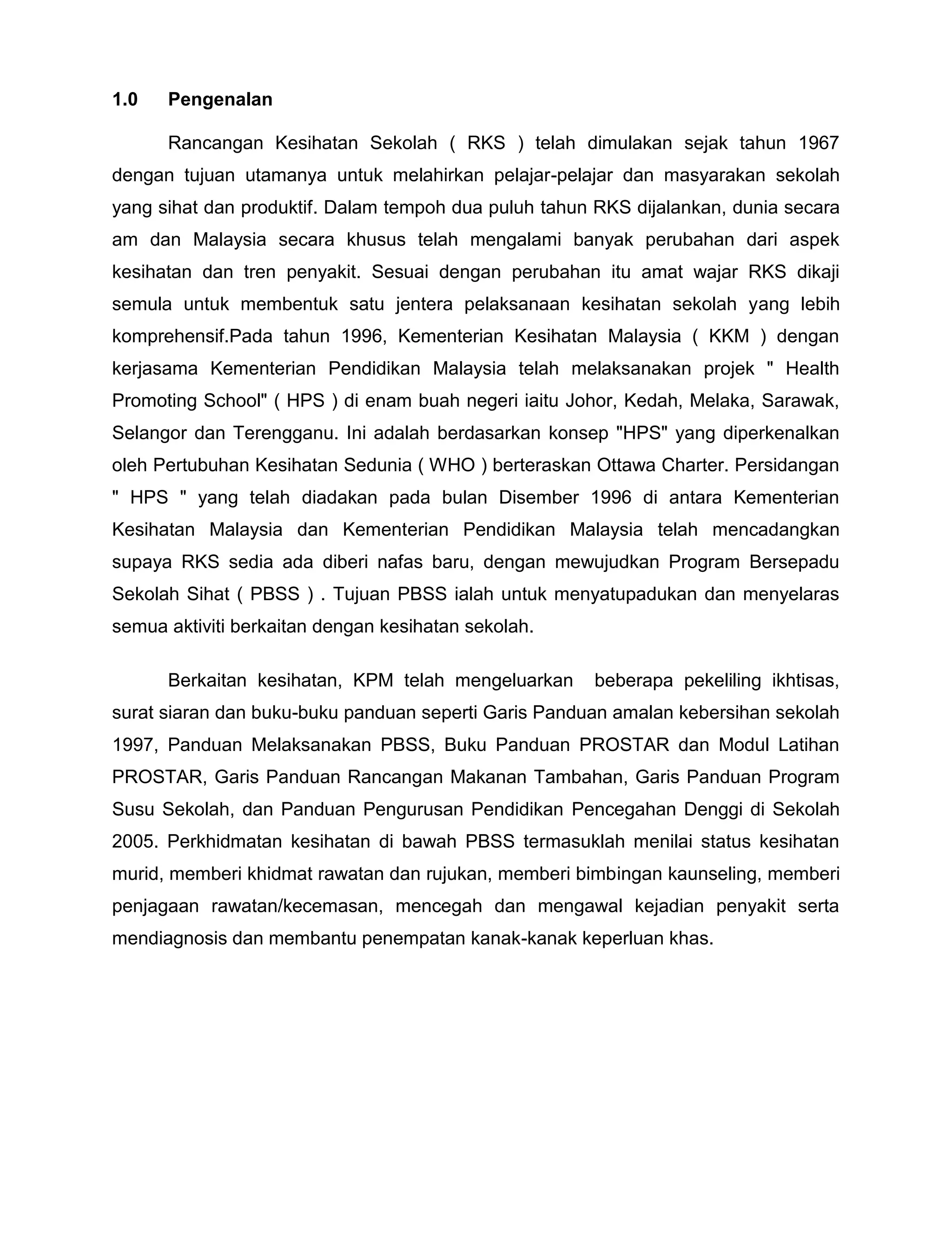 Program kesihatan sekolah | DOCX