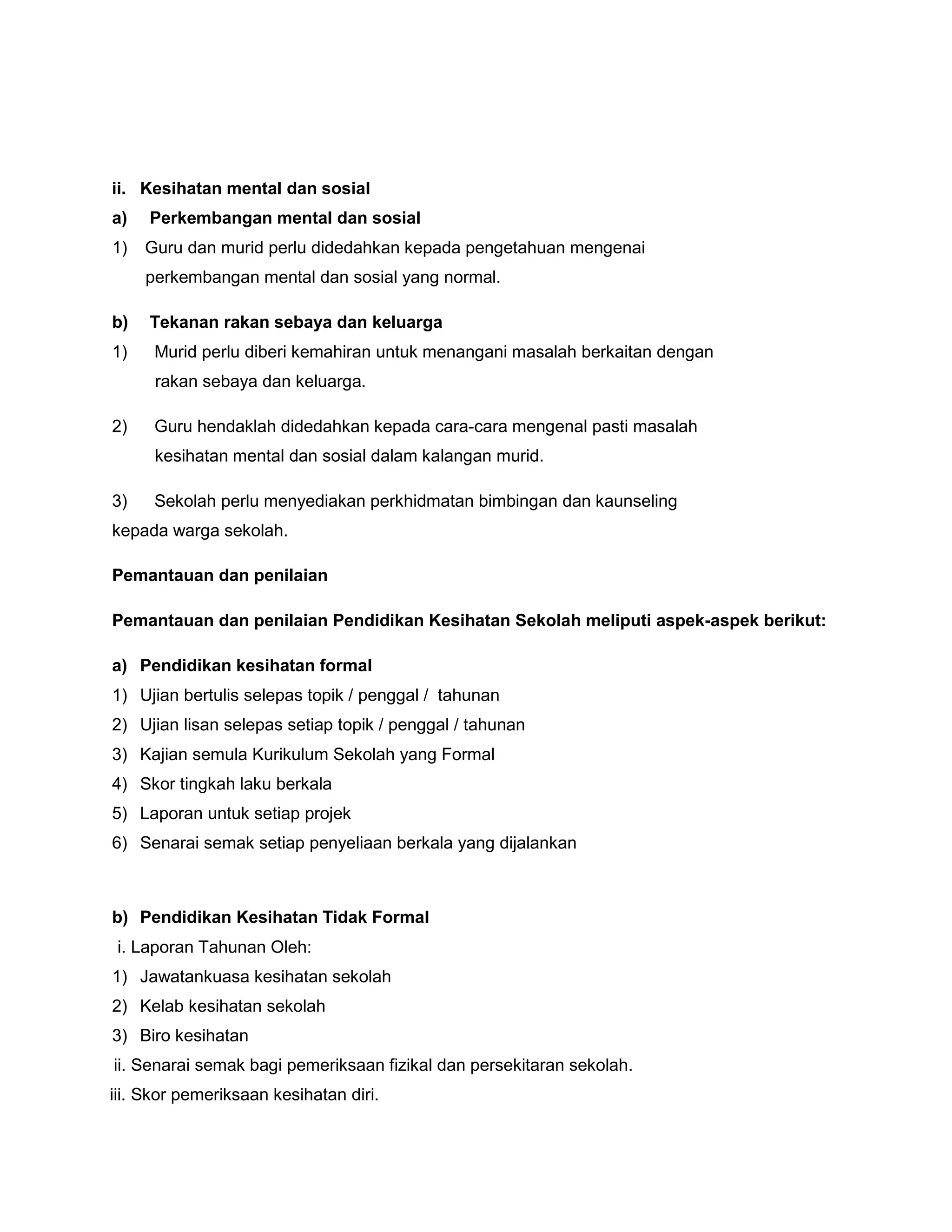 Program kesihatan sekolah | DOCX