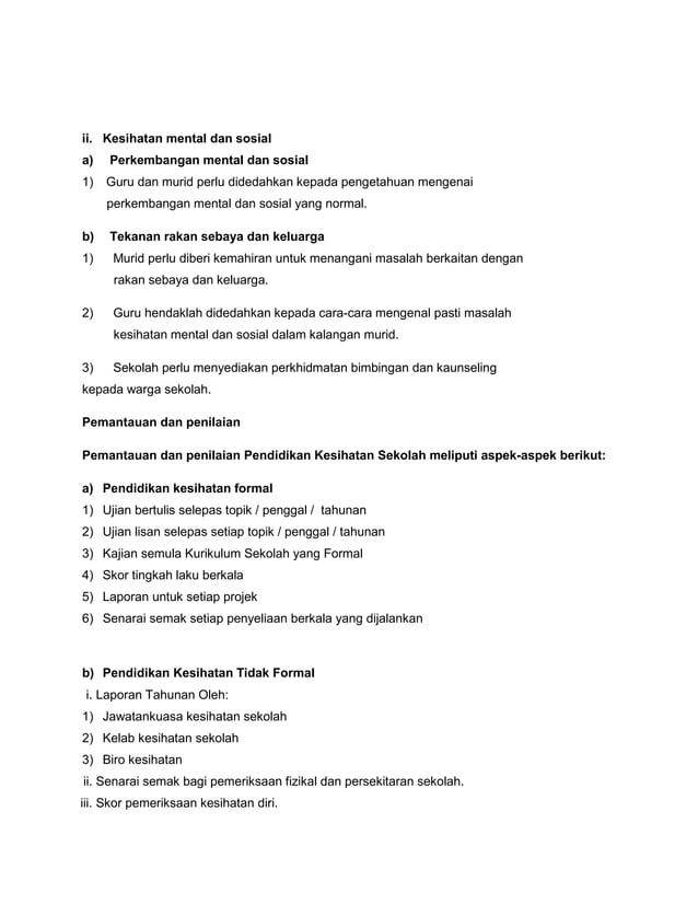 Program kesihatan sekolah | DOCX