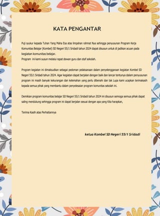 laporan Program Kelompok Belajat (Kombel). | DOCX