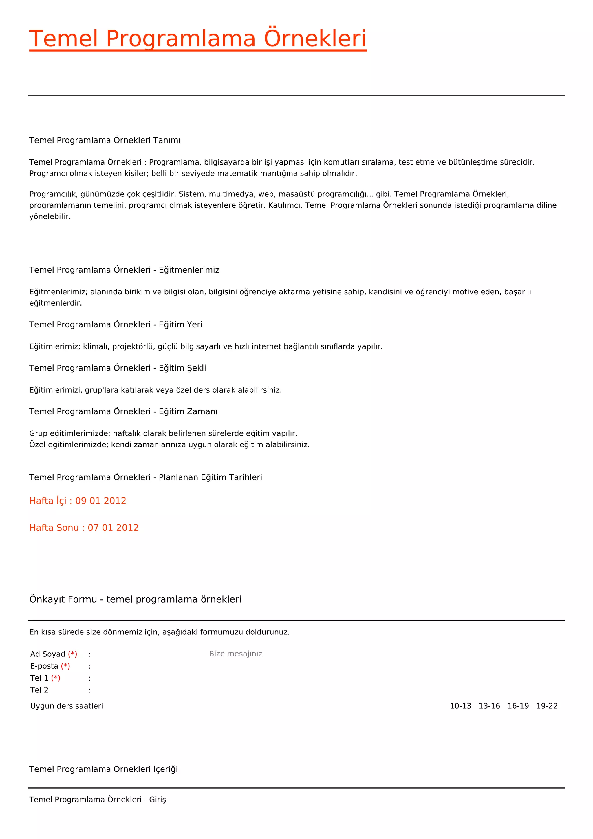 Programlama ornekleri | PDF