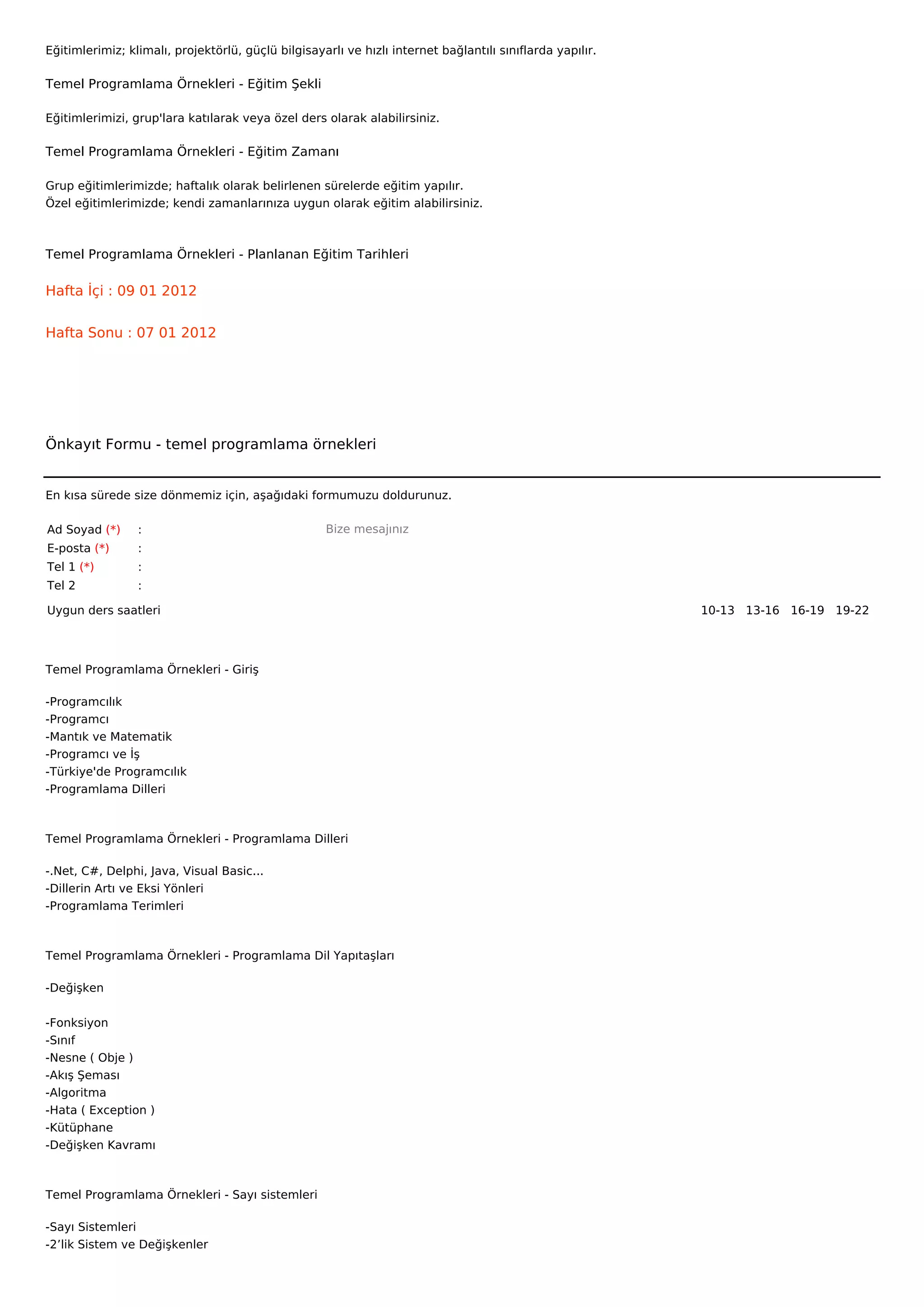 Programlama ornekleri | PDF