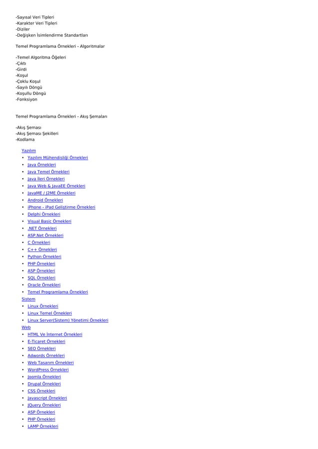 Programlama ornekleri | PDF