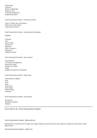 Programlama projeleri | PDF
