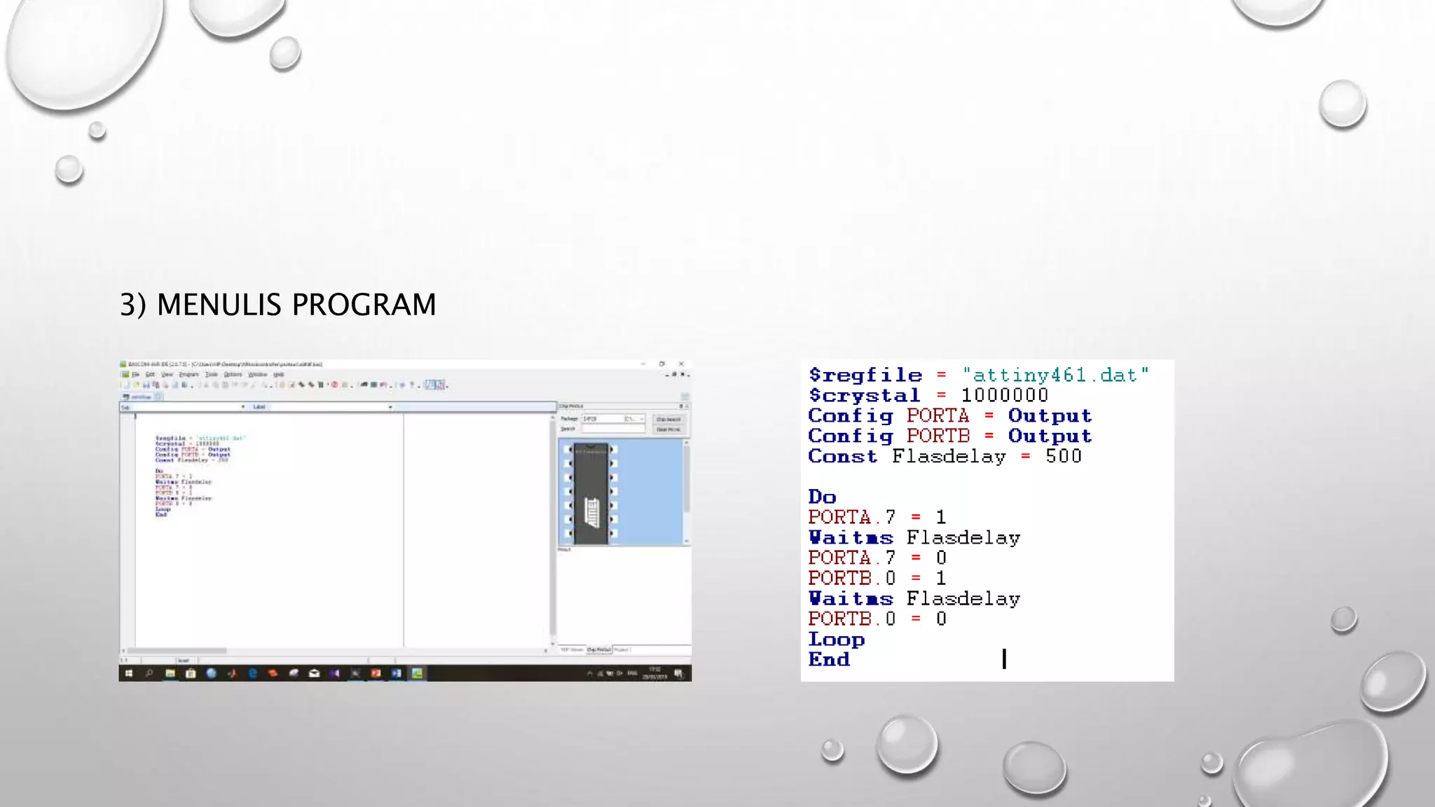 Program lampu flip flop menggunakan atmega16 | PPTX