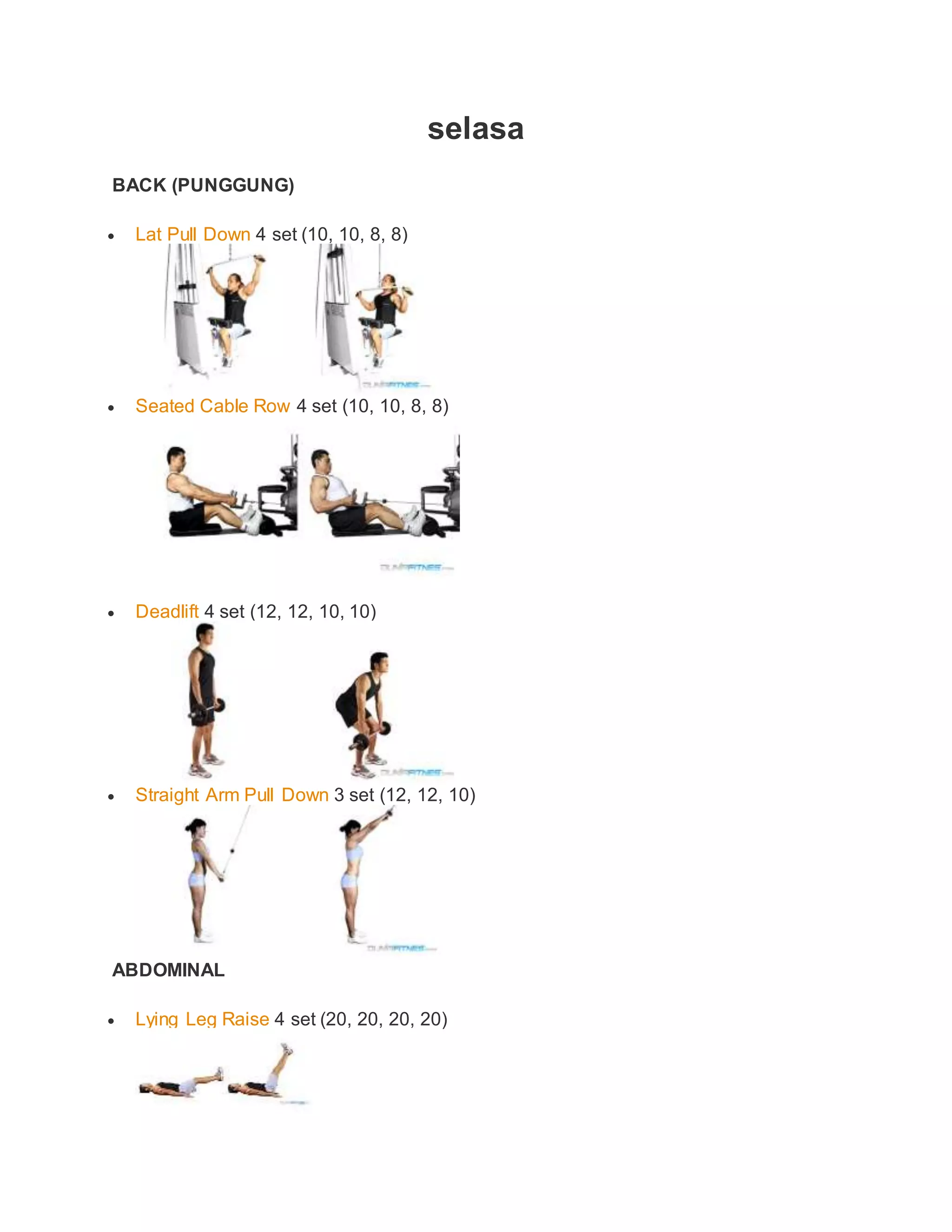 Program latihan fitnes | DOCX