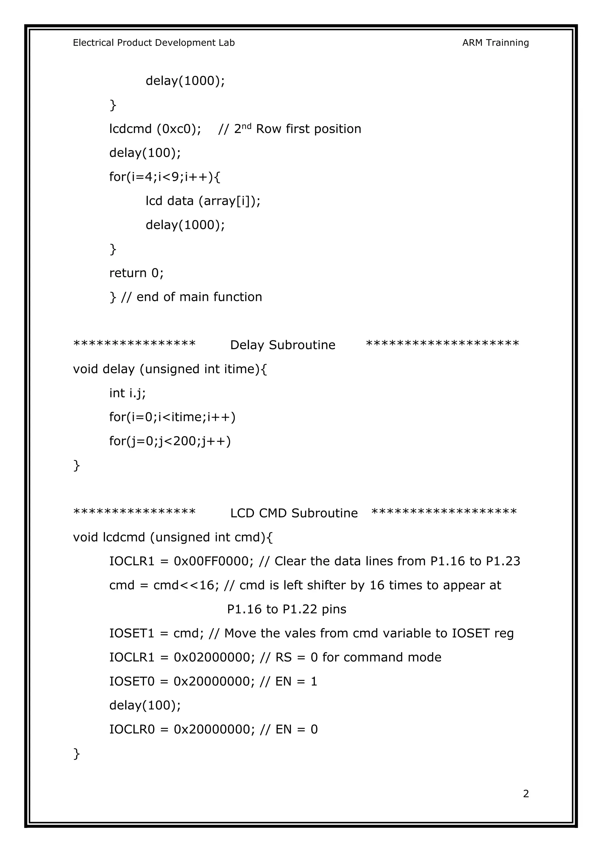 Program LCD ARM | PDF
