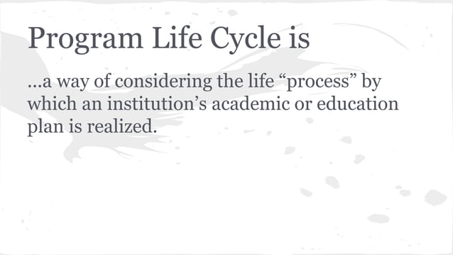 Program life cycle | PPT