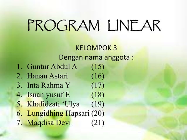 Program linear | PPT