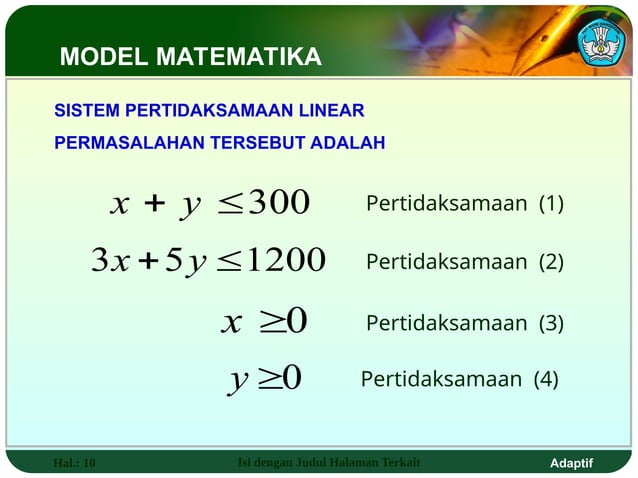 program linear MATEMATIKA kelas 11 sma.ppt