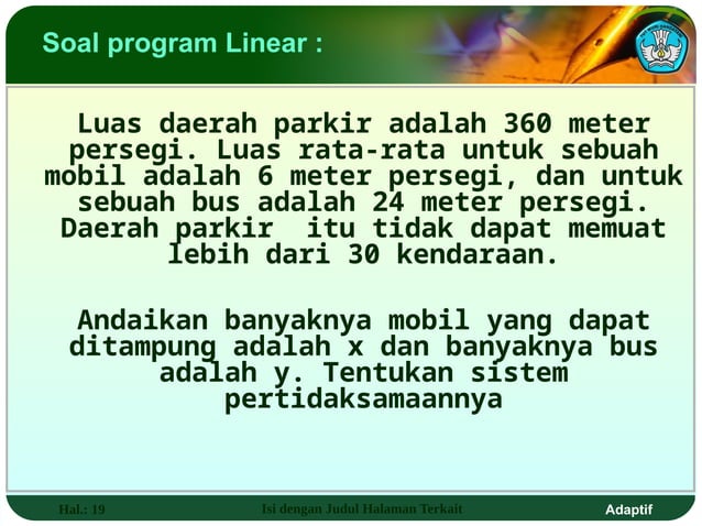 program linear MATEMATIKA kelas 11 sma.ppt