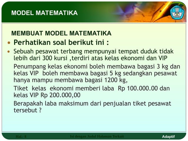 program linear MATEMATIKA kelas 11 sma.ppt